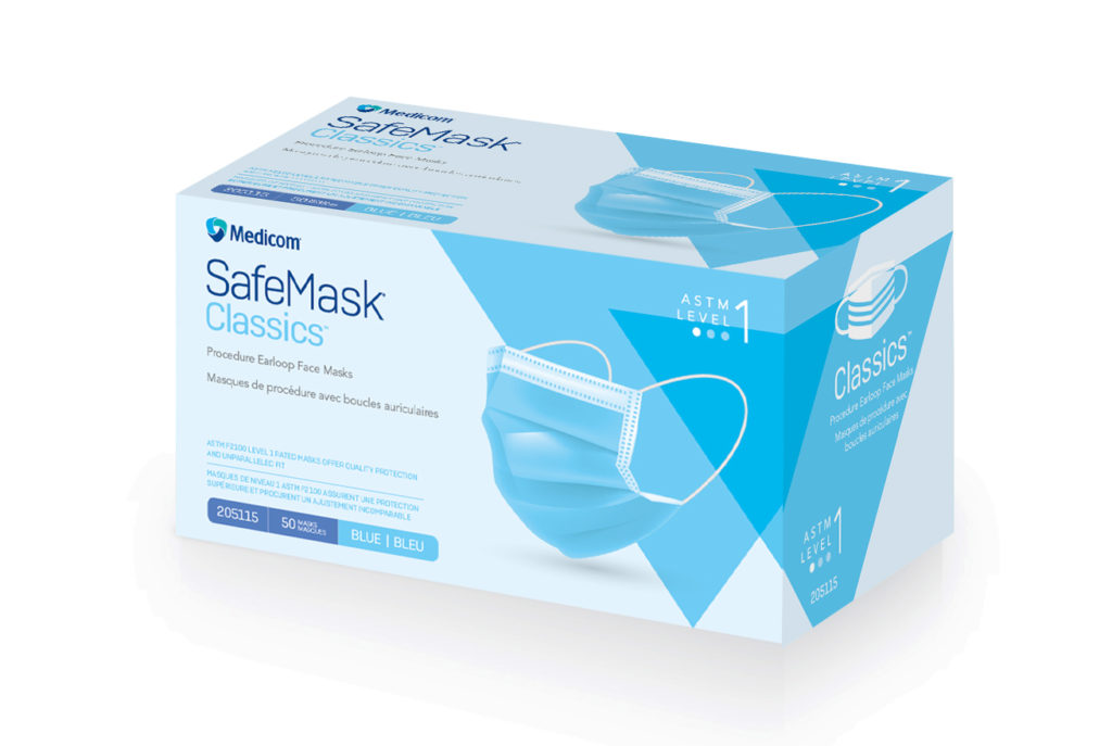 Medicom® SafeMask® Classics™ Procedure Earloop Face Mask - Medicom