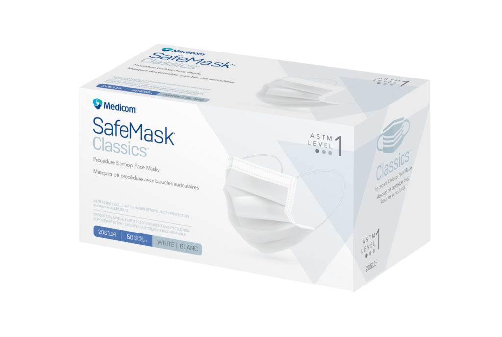 Medicom® SafeMask® Classics™ Procedure Earloop Face Mask - Medicom