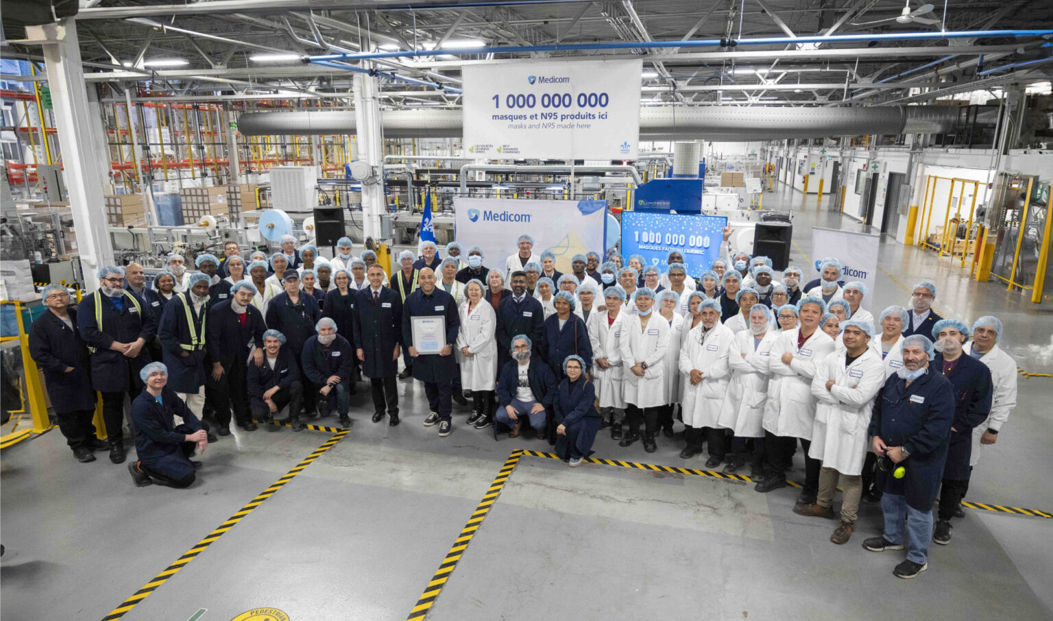Medicom celebrates the production of its billionth mask in Quebec with ...